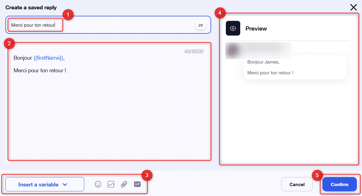 Make the most of the saved replies with Inbox Waalaxy