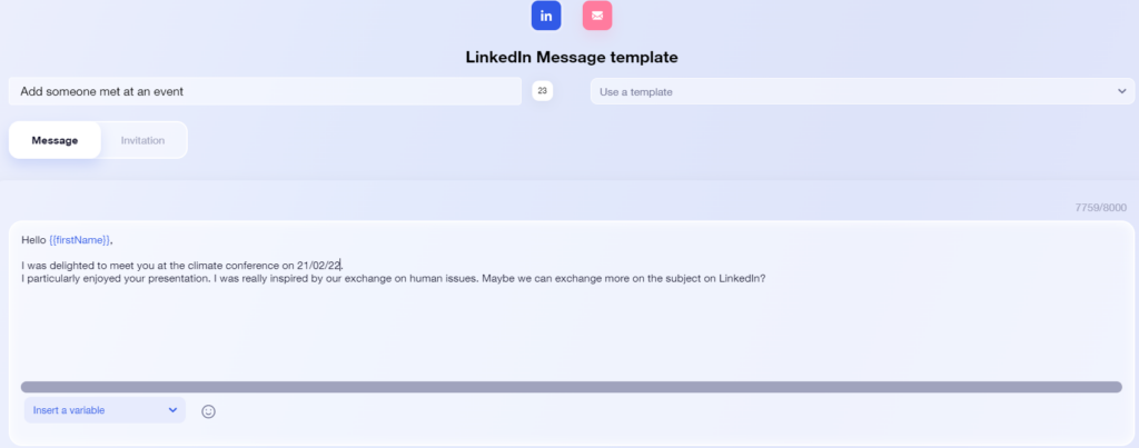 LinkedIn connection message template : 12 examples to shine