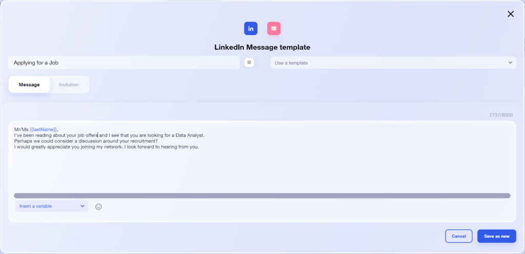 LinkedIn connection message template : 12 examples to shine