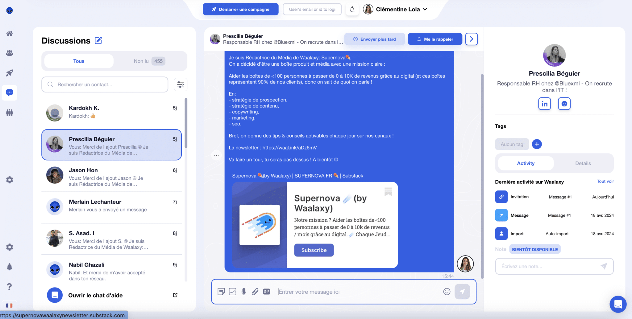 Démo Waalaxy : conseils et bonnes pratiques pour bien utiliser l'outil